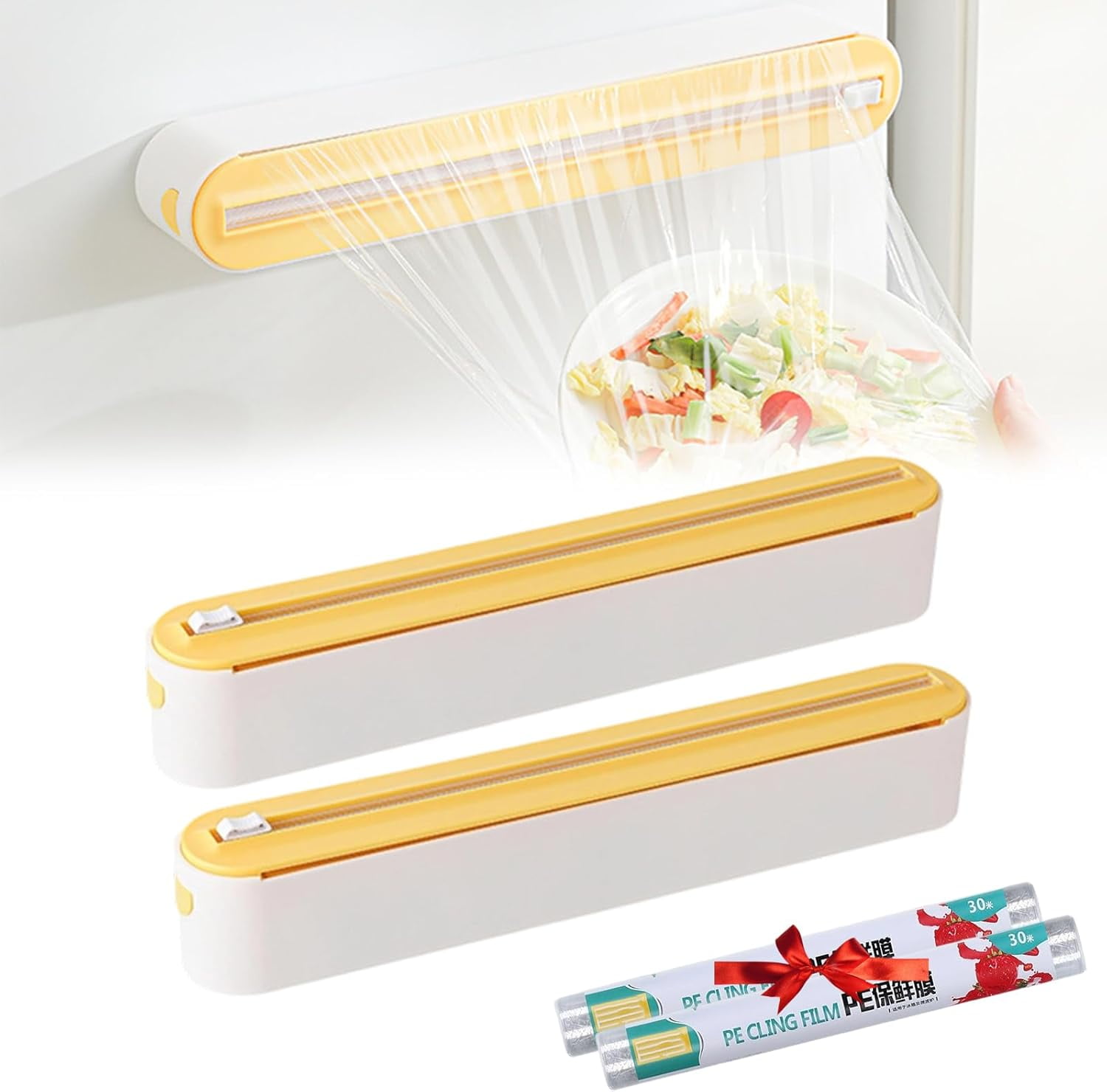 Magnetic Wrap Dispenser with Cutter, Magnetic Foil and Plastic Wrap ...