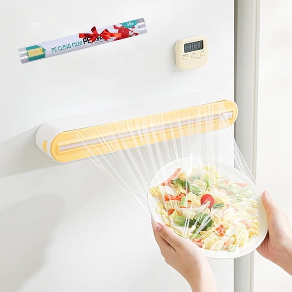Magnetic Wrap Dispenser with Cutter, Magnetic Foil and Plastic Wrap ...