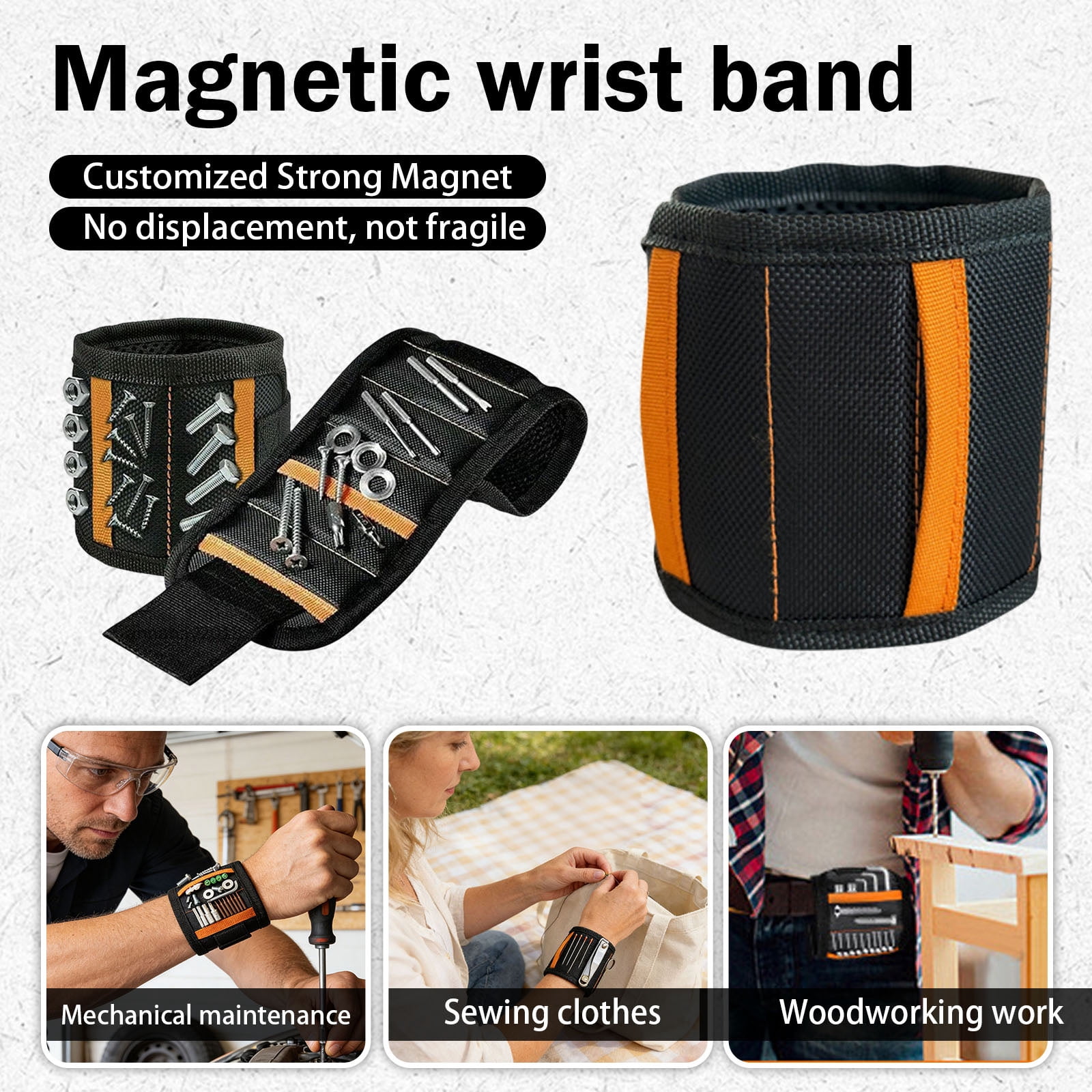 Magnetic Wrist Tool Holder Magnetic Wristband for Men Adjustable ...