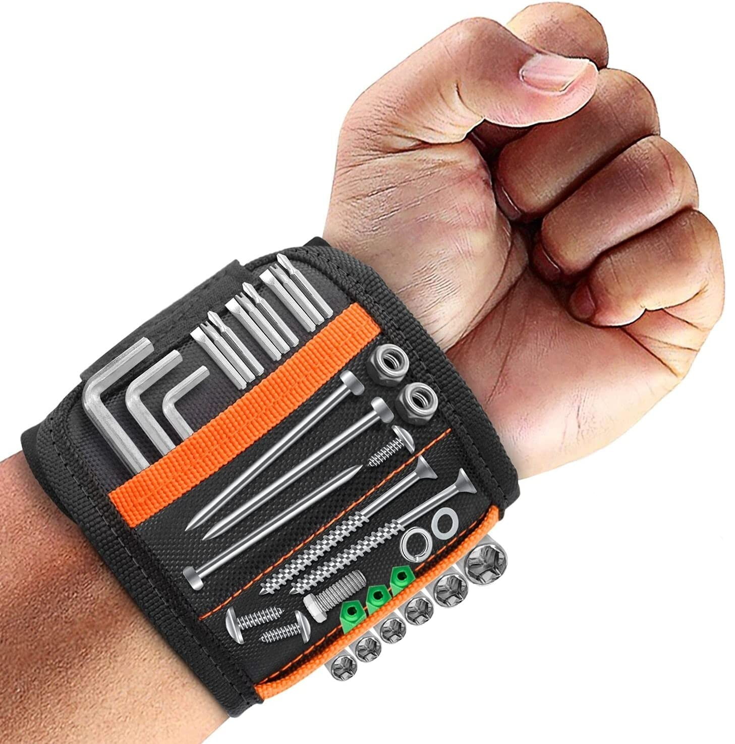 Magnetic Wristband with 15 Strong Magnets, Tool Belt Magnetic Wrist ...