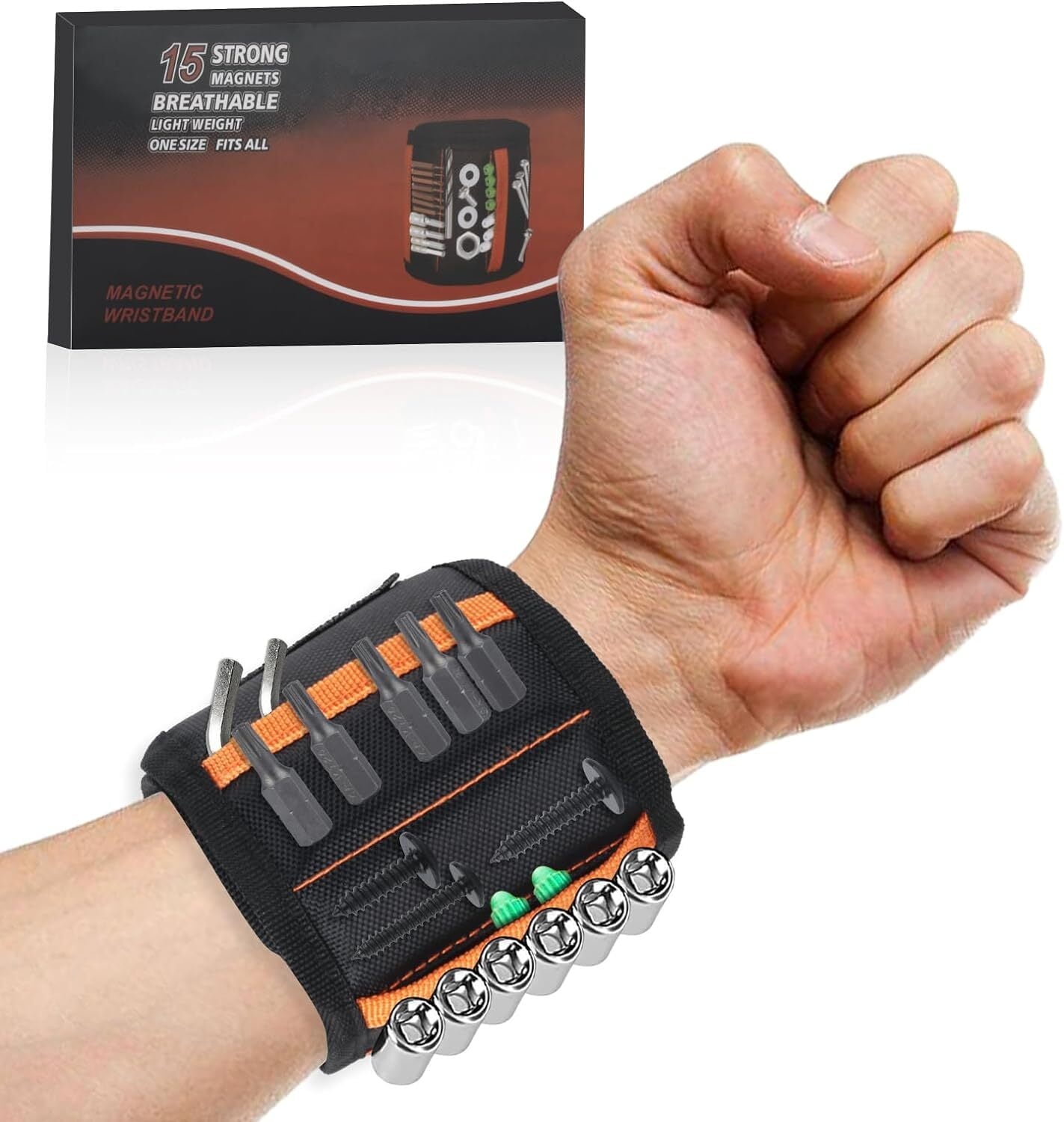 Magnetic Wristband, Adjustable Handyman Electrician Tools Holder Belt ...
