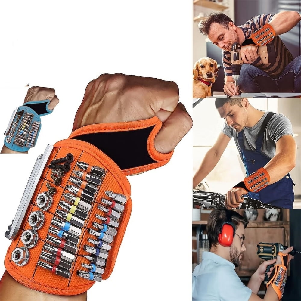 Magnetic Wristband with Super Strong Magnets Holds Screws,Nails,Drill ...