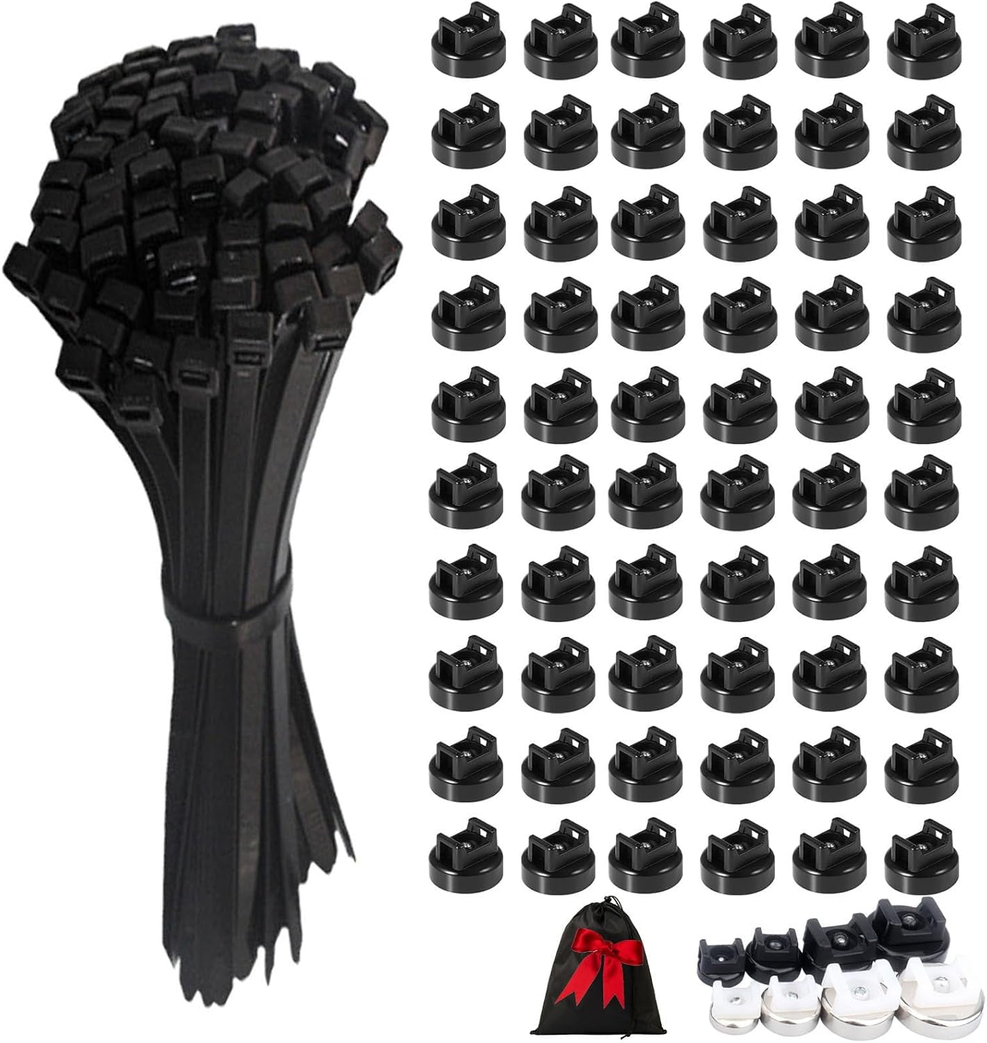 Magnetic Zip Tie Mount Kit, Magnetic Cable Zip Tie Mount Kit – Smart ...