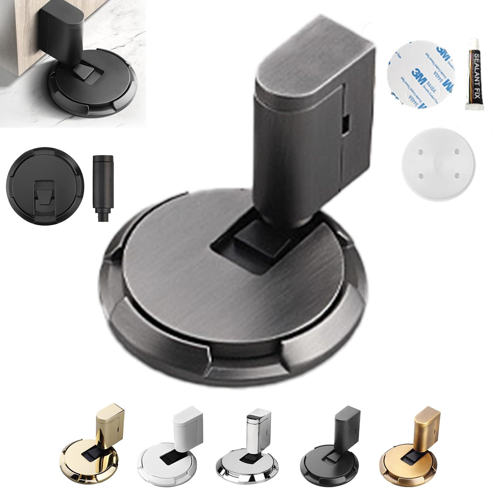 Magnetic door stopper, punch-free door stopper - mechanical door ...