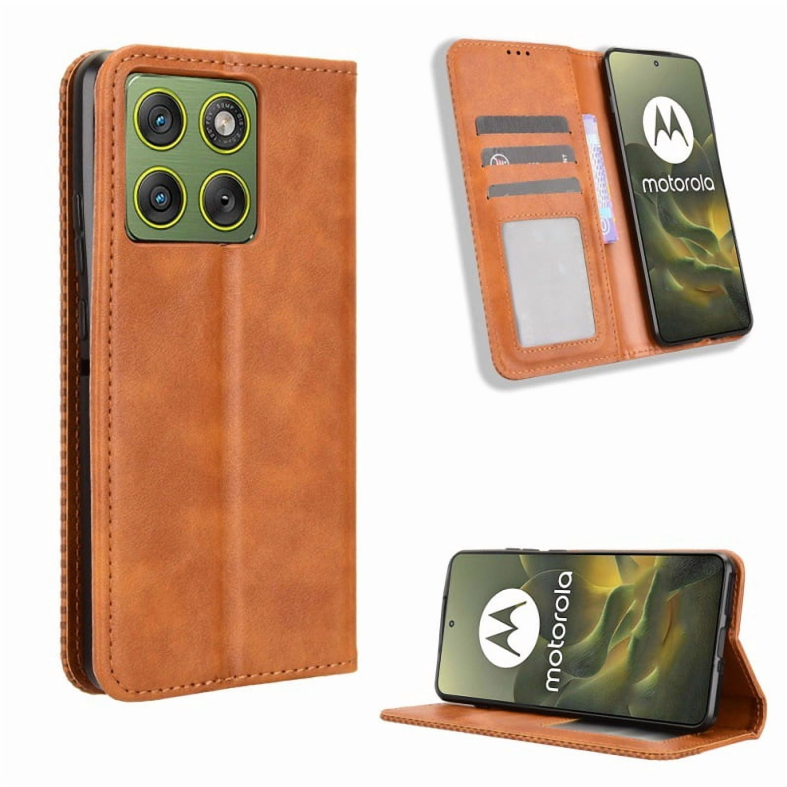 Magnetic flip wallet phone leather case for Motorola G57/G57 Power/G67 ...