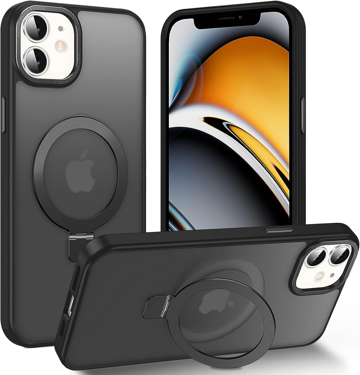 Magnetic for iPhone 12/12 Pro Case with Ring Stand, [10 FT Drop ...