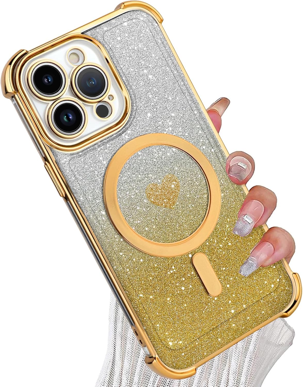 Magnetic for iPhone 12 Pro Max Case [Compatible with Magsafe] Glitter ...
