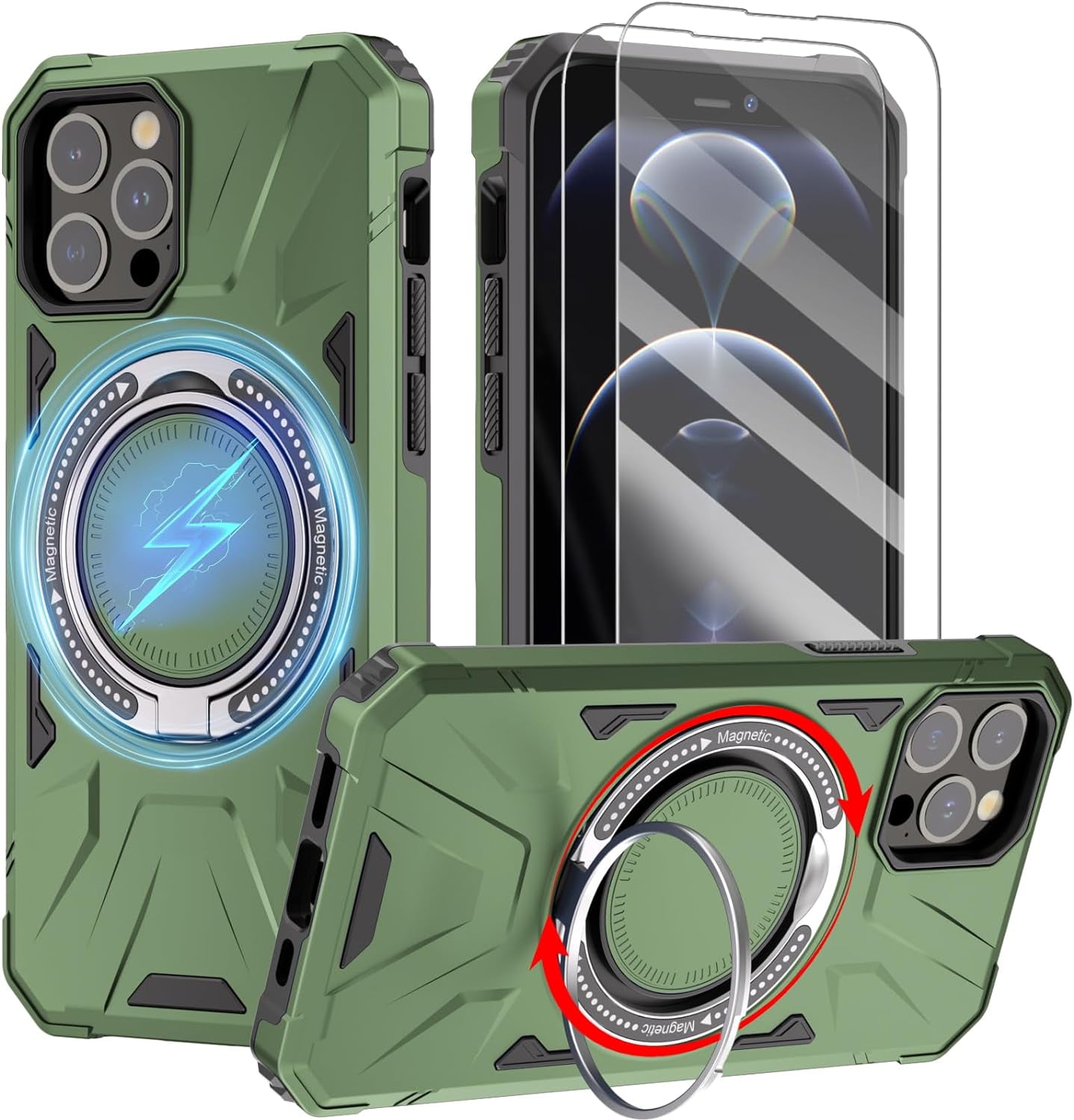 Magnetic for iPhone 12 Pro Max Case with Stand [Compatible with MagSafe ...