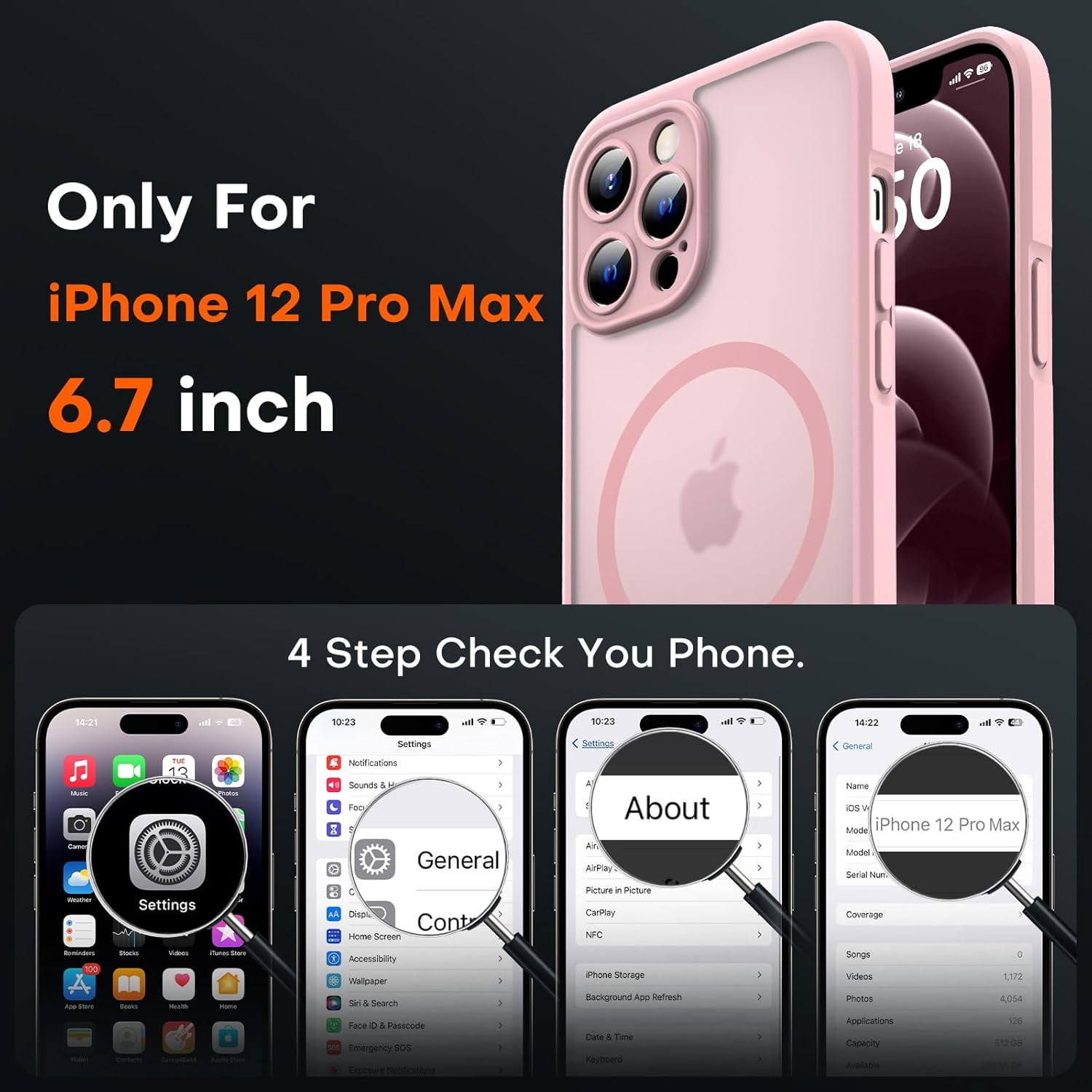 Magnetic for iPhone 12 Pro Max Case, Upgraded Full Camera Protection ...