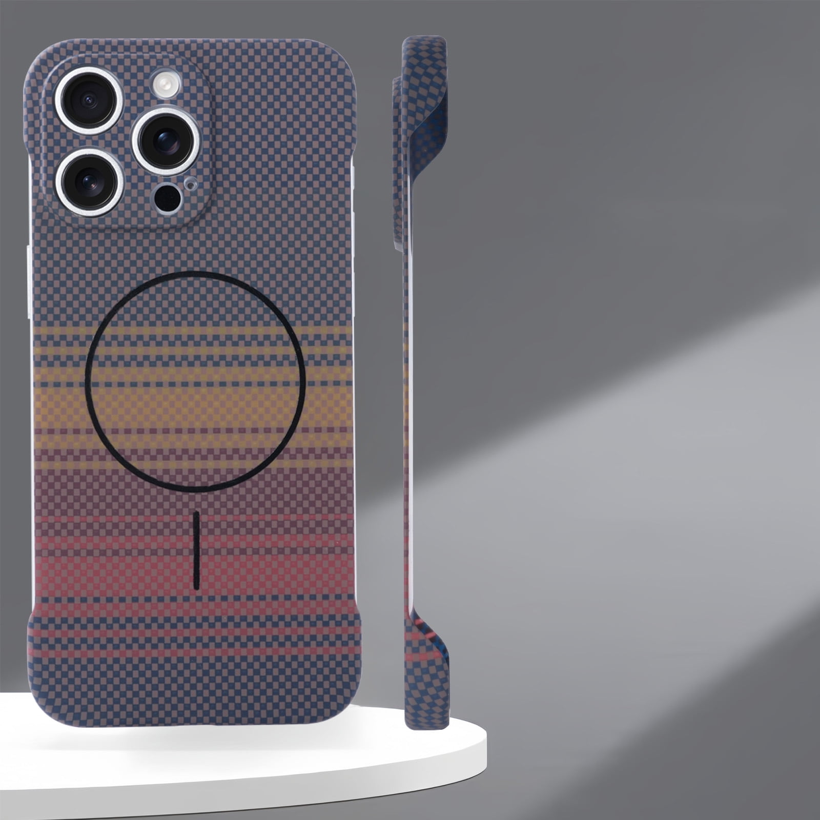 Magnetic for iPhone 12 Pro Max Frameless Case, Slim Borderless Fiber ...