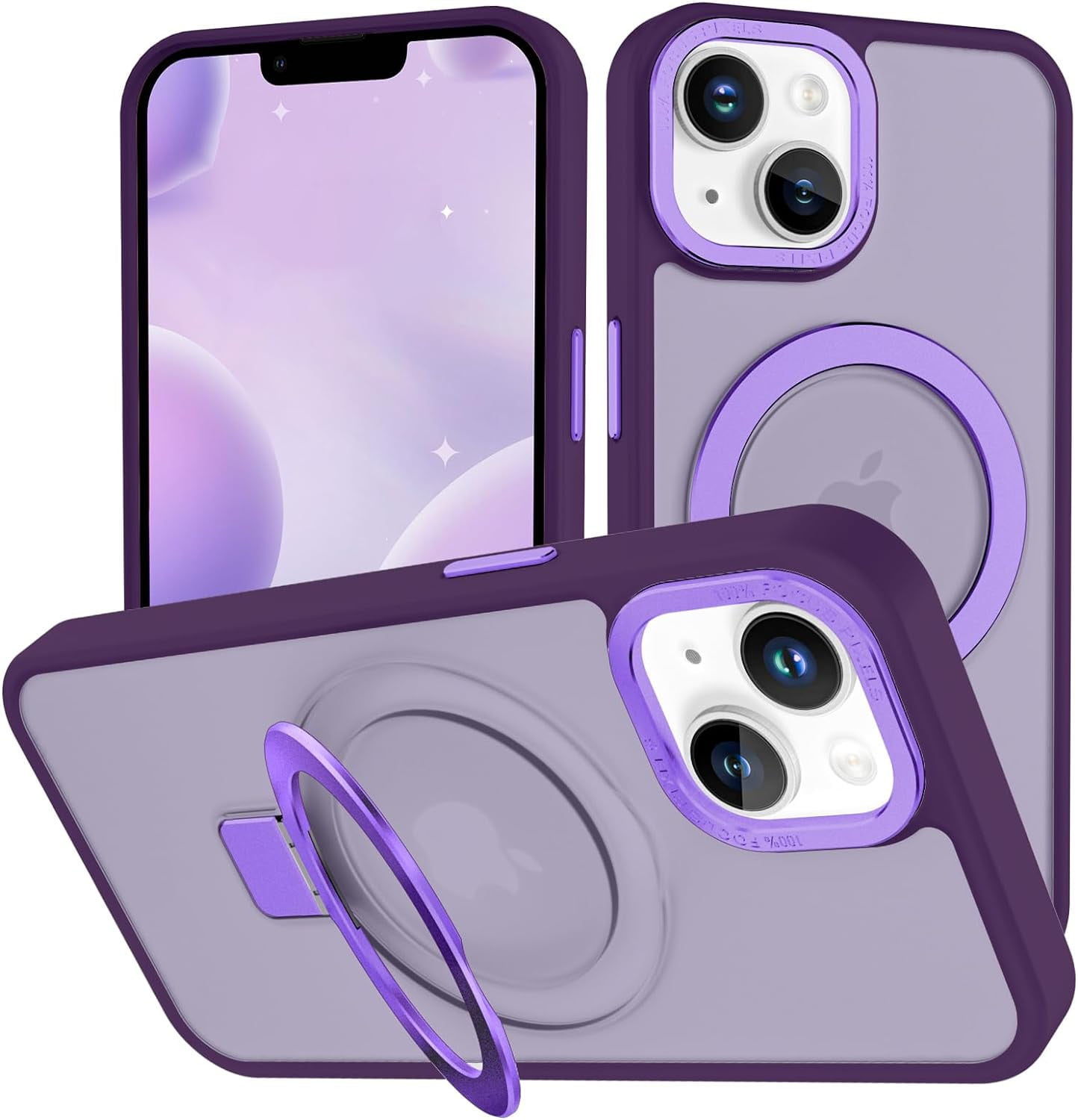 Magnetic for iPhone 13 Case with Ring Stand, [10 FT Droptection ...