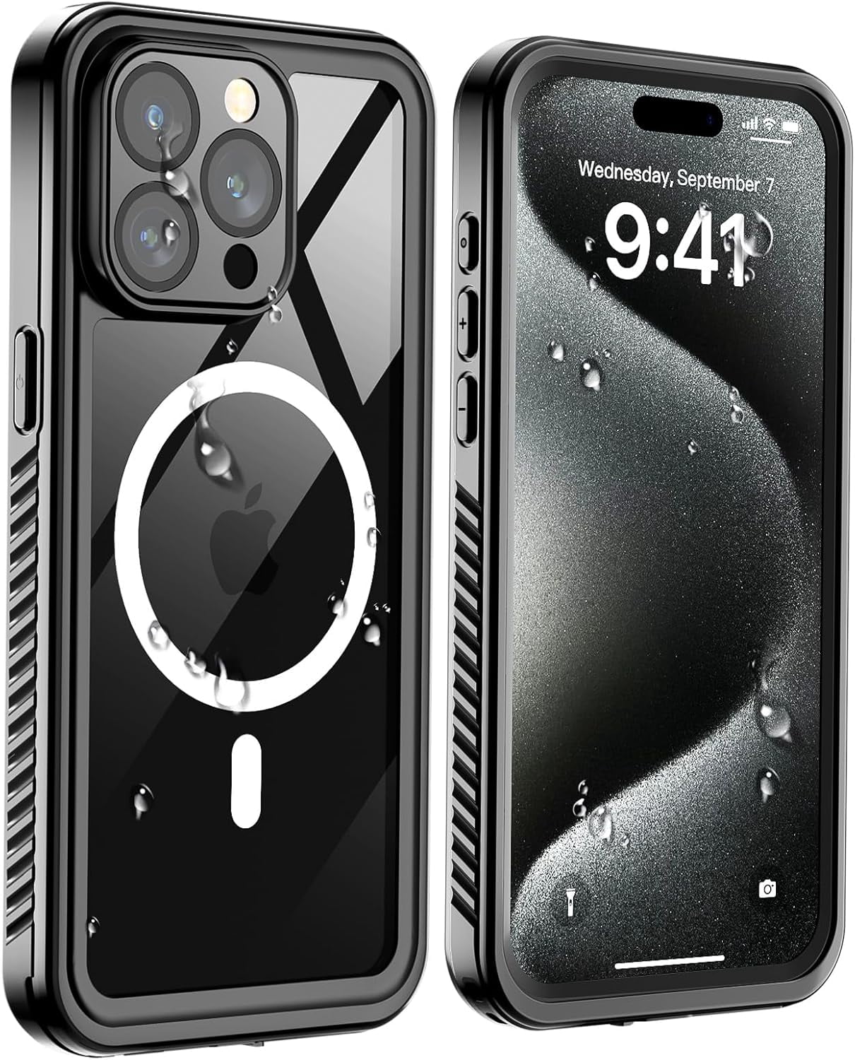 Magnetic for iPhone 15 Pro Waterproof Case,[Built-in Screen Protector ...