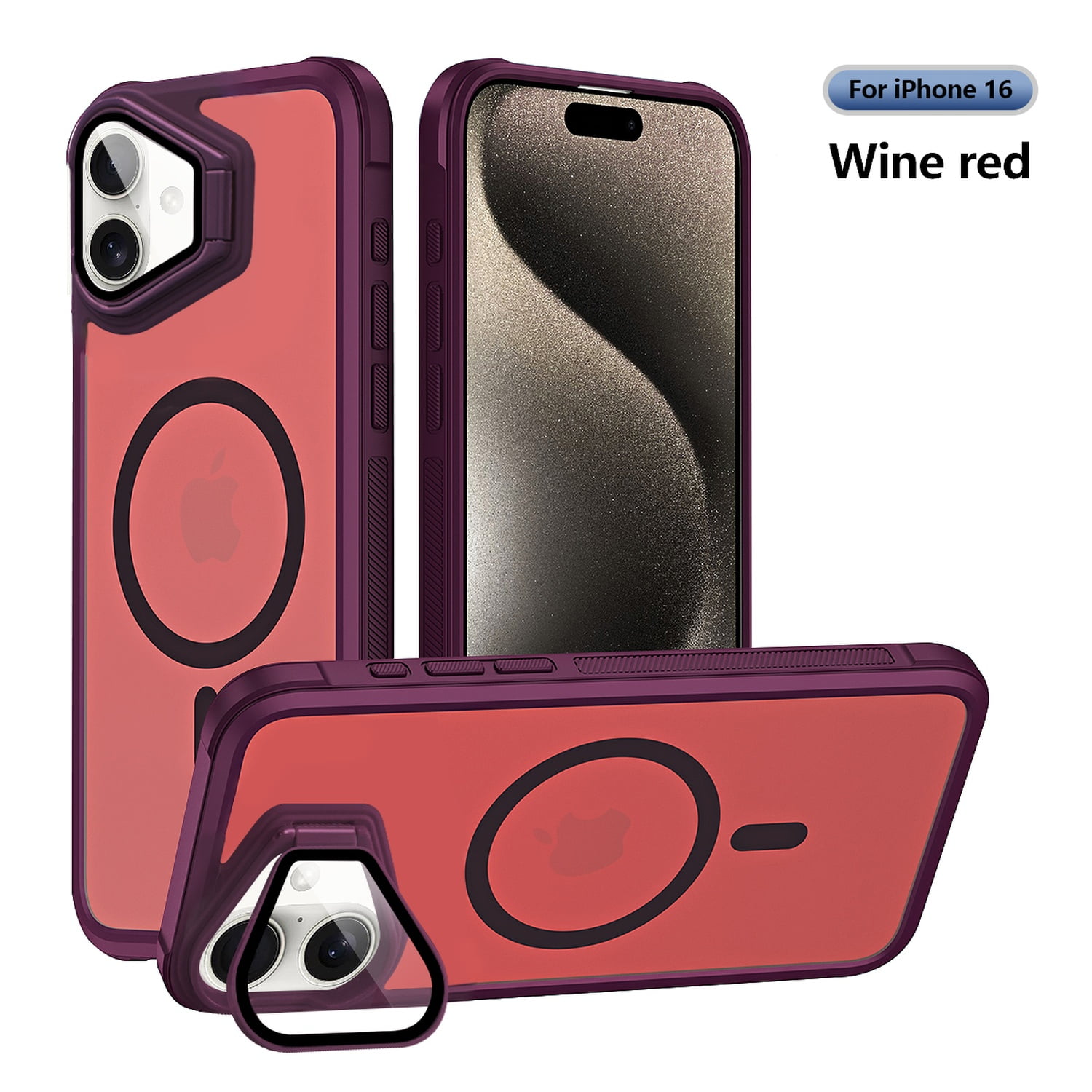 Magnetic for iPhone 16 Plus Case with Camera Cover Stand [Compatible ...