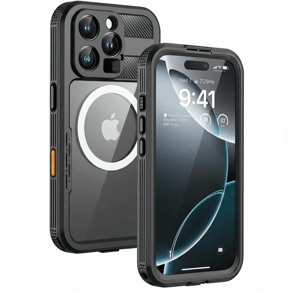 Magnetic iPhone 16 Pro Max Case, IP68 Waterproof Dustproof, Compatible ...