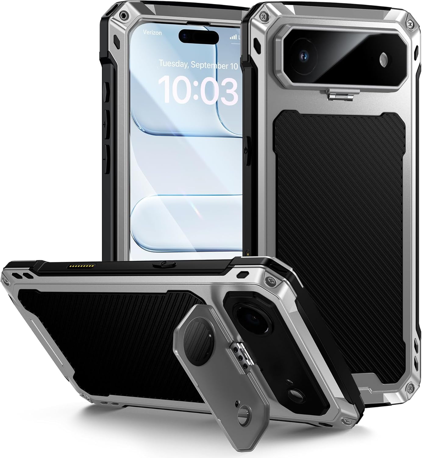 Magnetic for iPhone Air Metal Case, [Built-in Camera & Kickstand ...