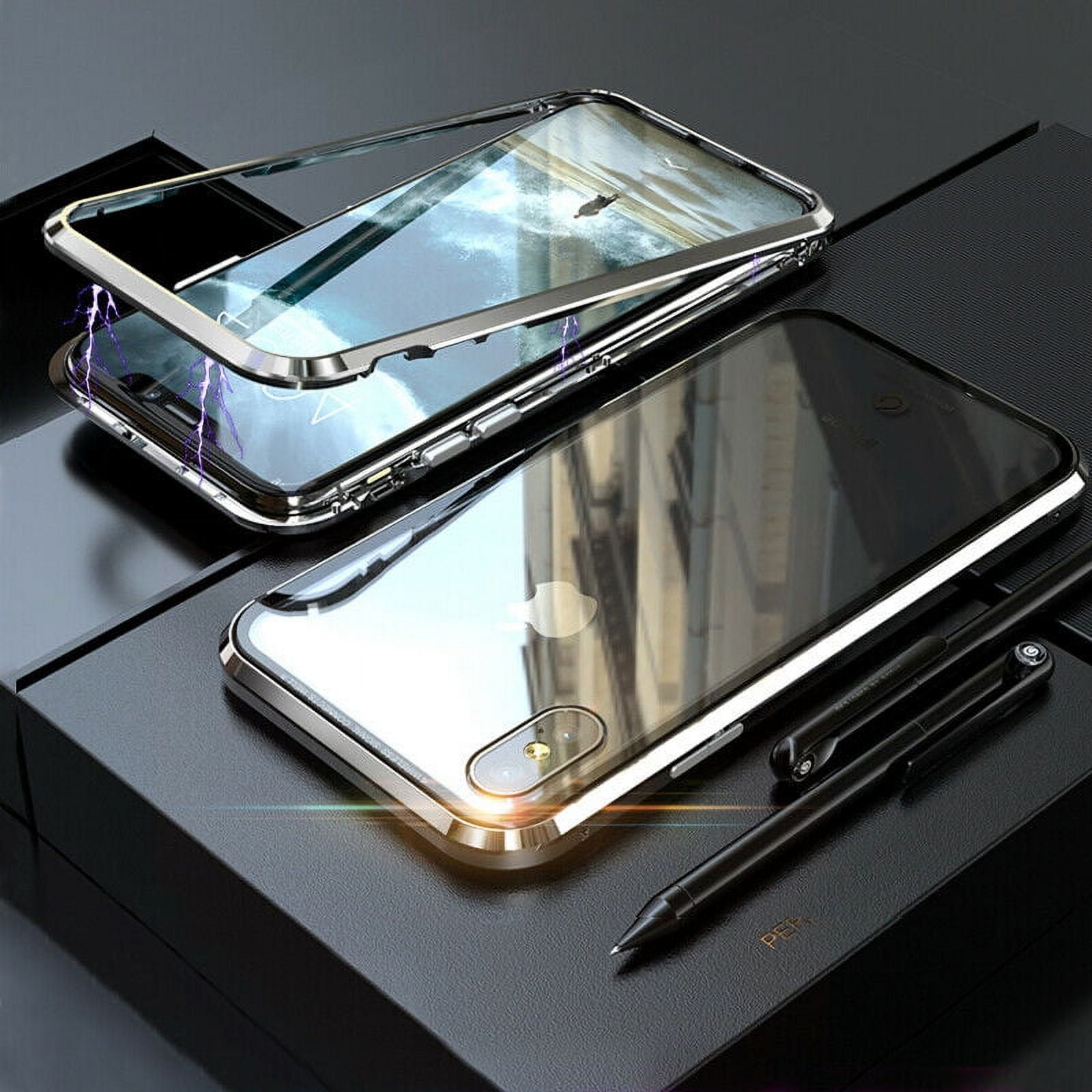 Magnetic iPhone SE 2020 Gen 2 Case - (Silver) Double Sided Tempered ...