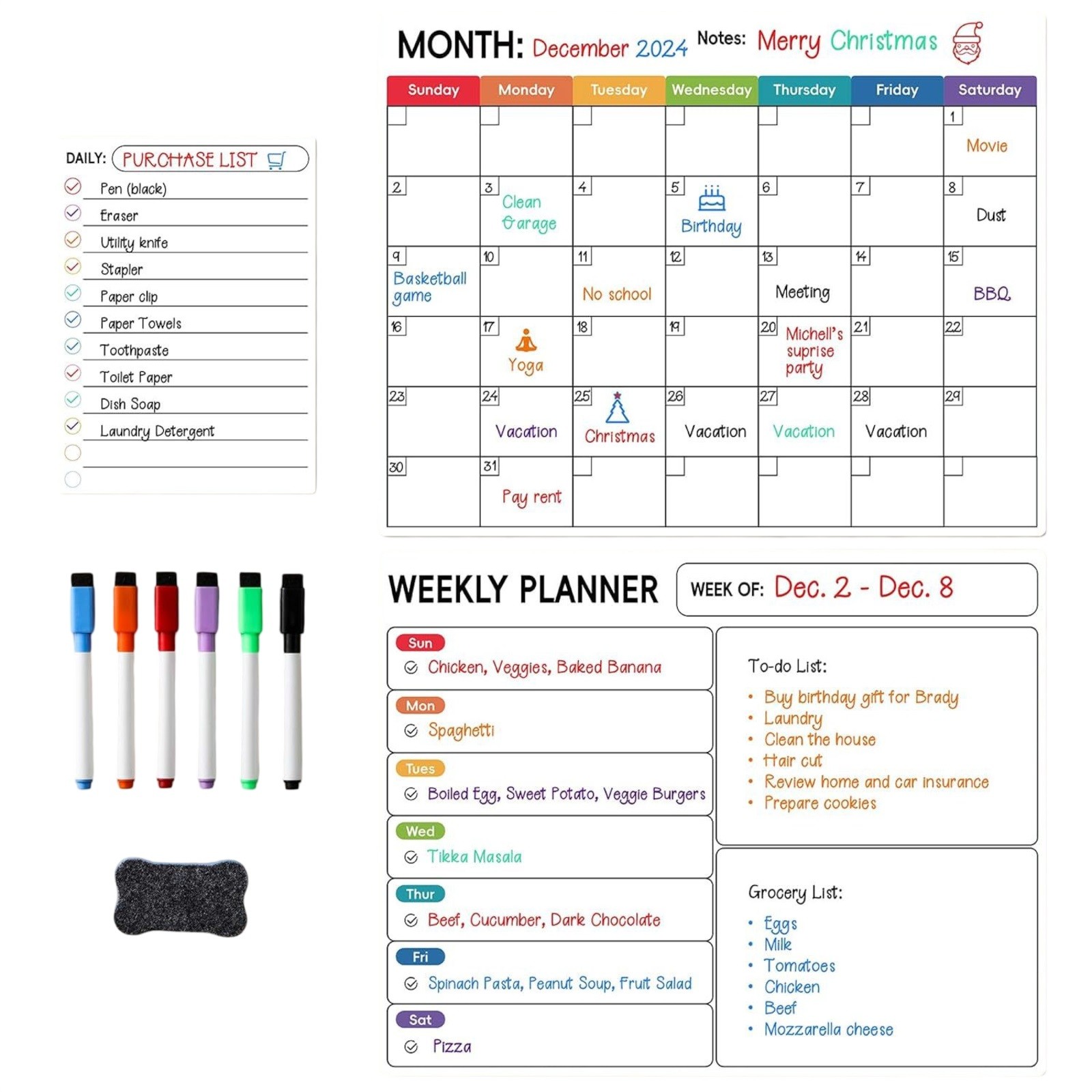 Magnetic refrigerator stickers multi-functional suit,including schedule ...