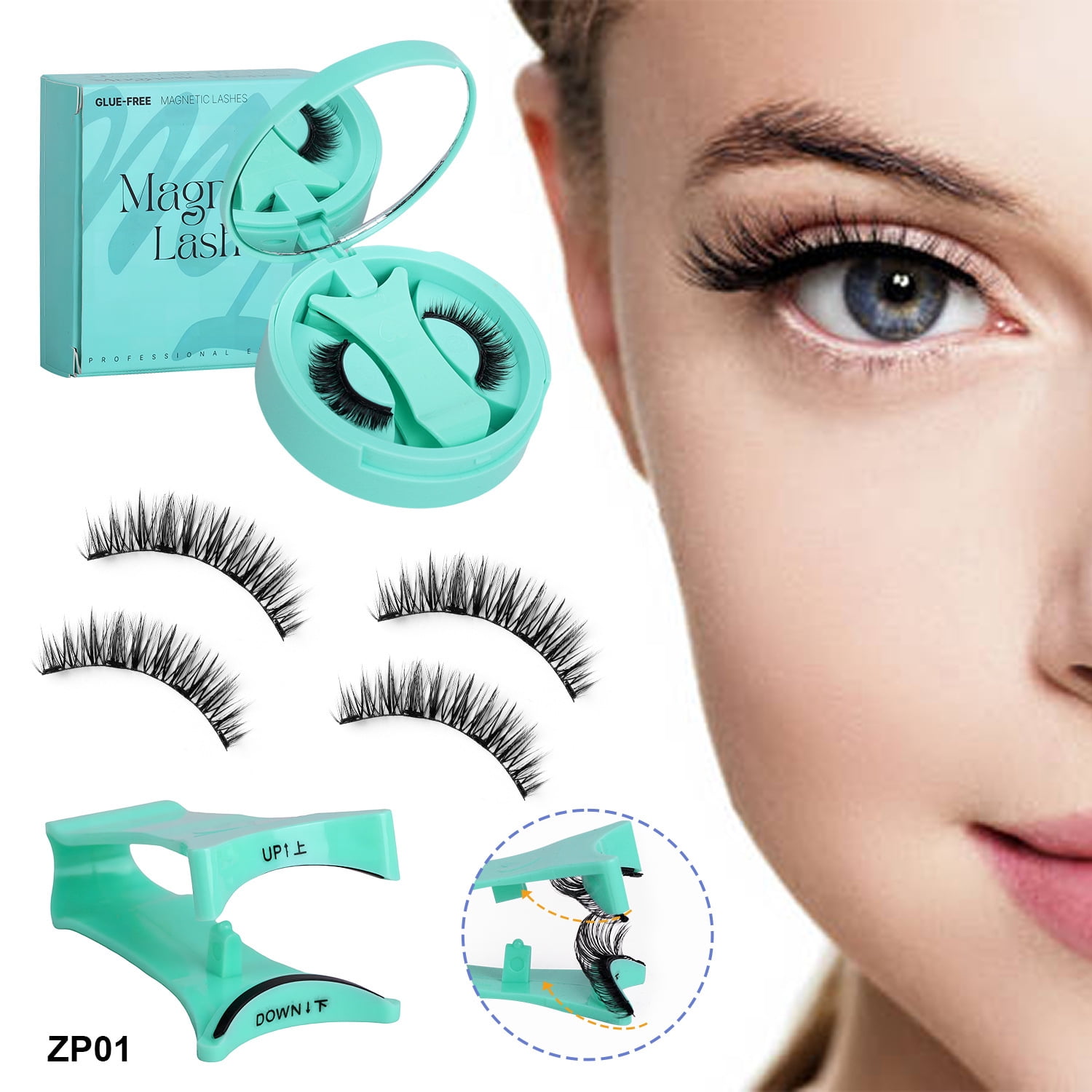 Magnetic suction false eyelashes one-piece adhesive free false ...