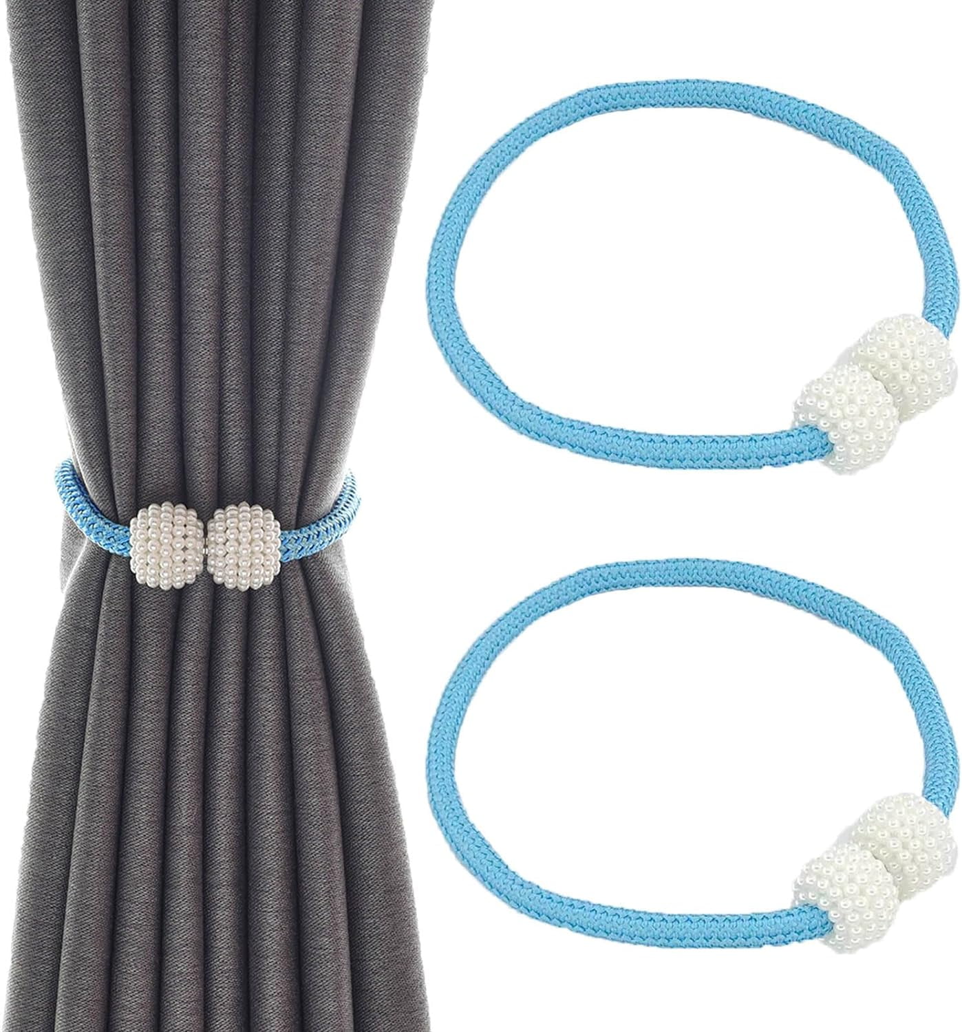Magnetic tie Backs for Curtains, Pearl Ball Curtain Magnetic tiebacks ...