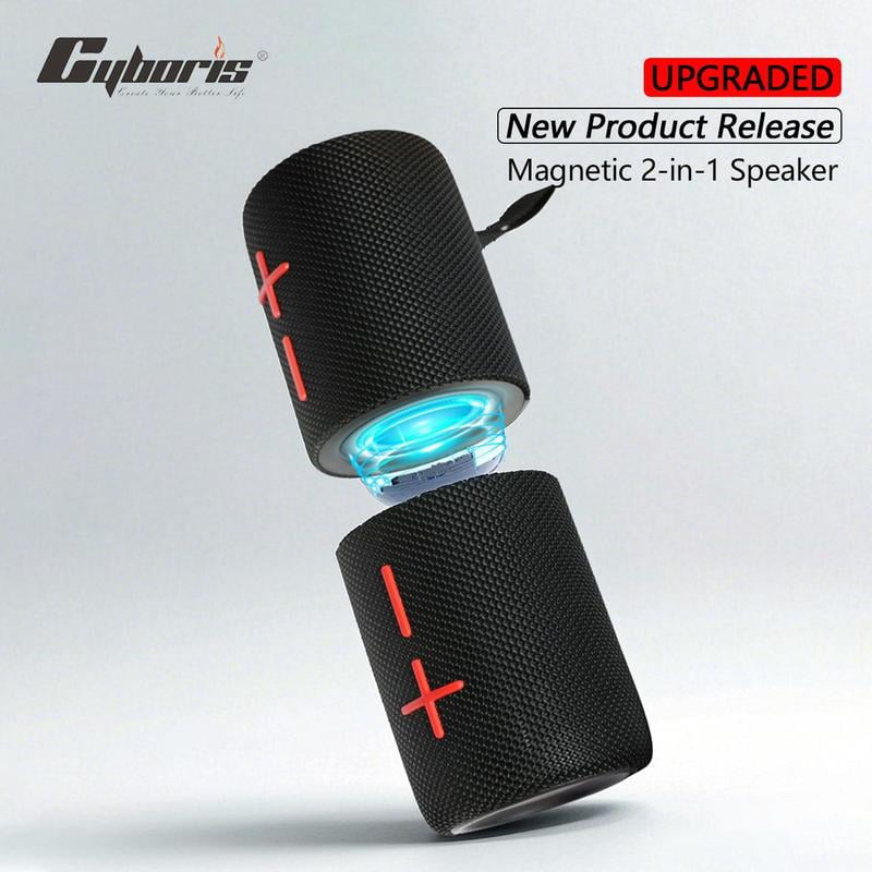 Magnetic version Portable Split Bluetooth Speaker with Subwoofer2 in 1 bluetooth speaker Black ...