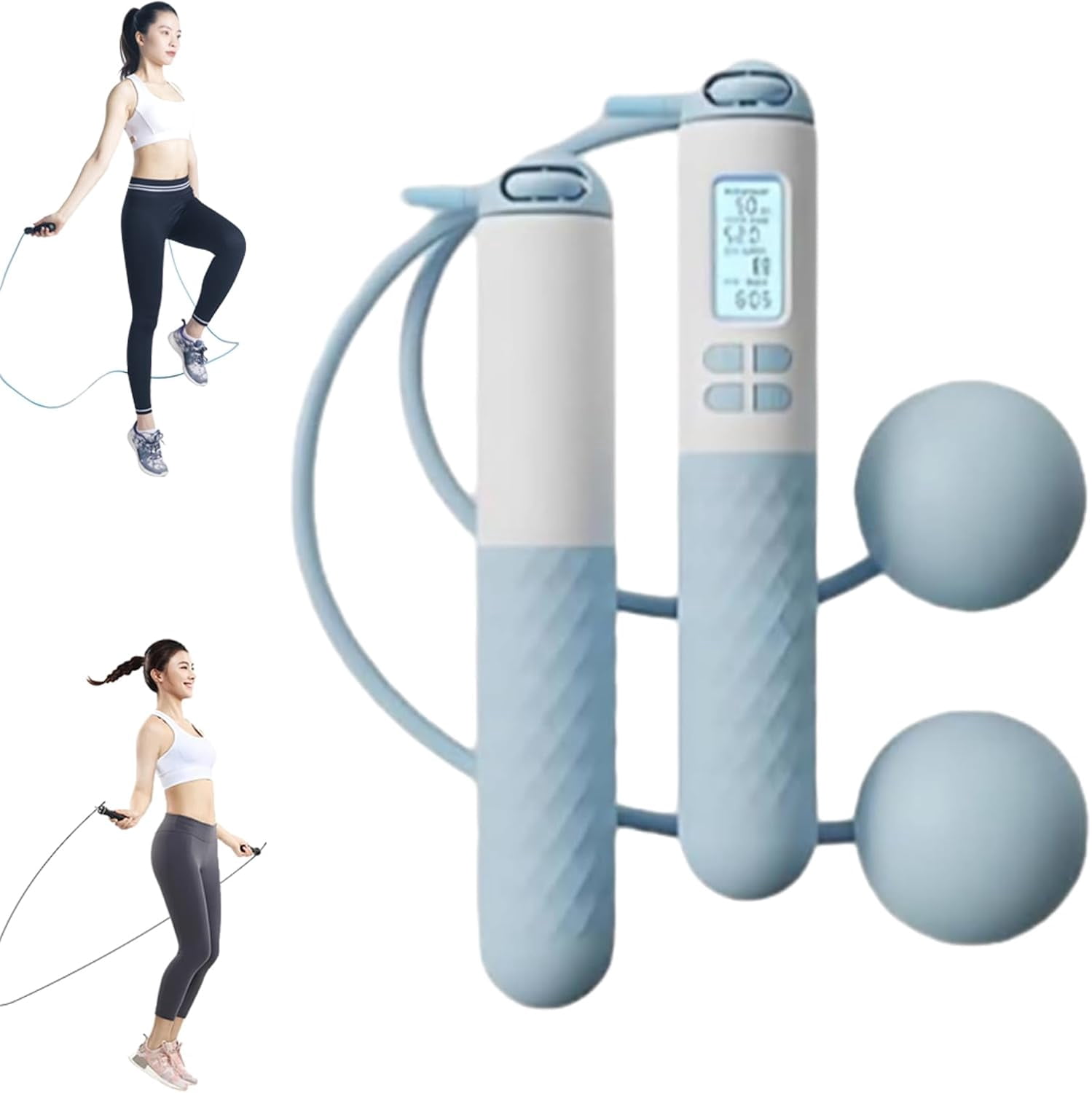 Magnetically Counting Jump Rope, Cordless Jump Rope, Weighted Ropeless ...