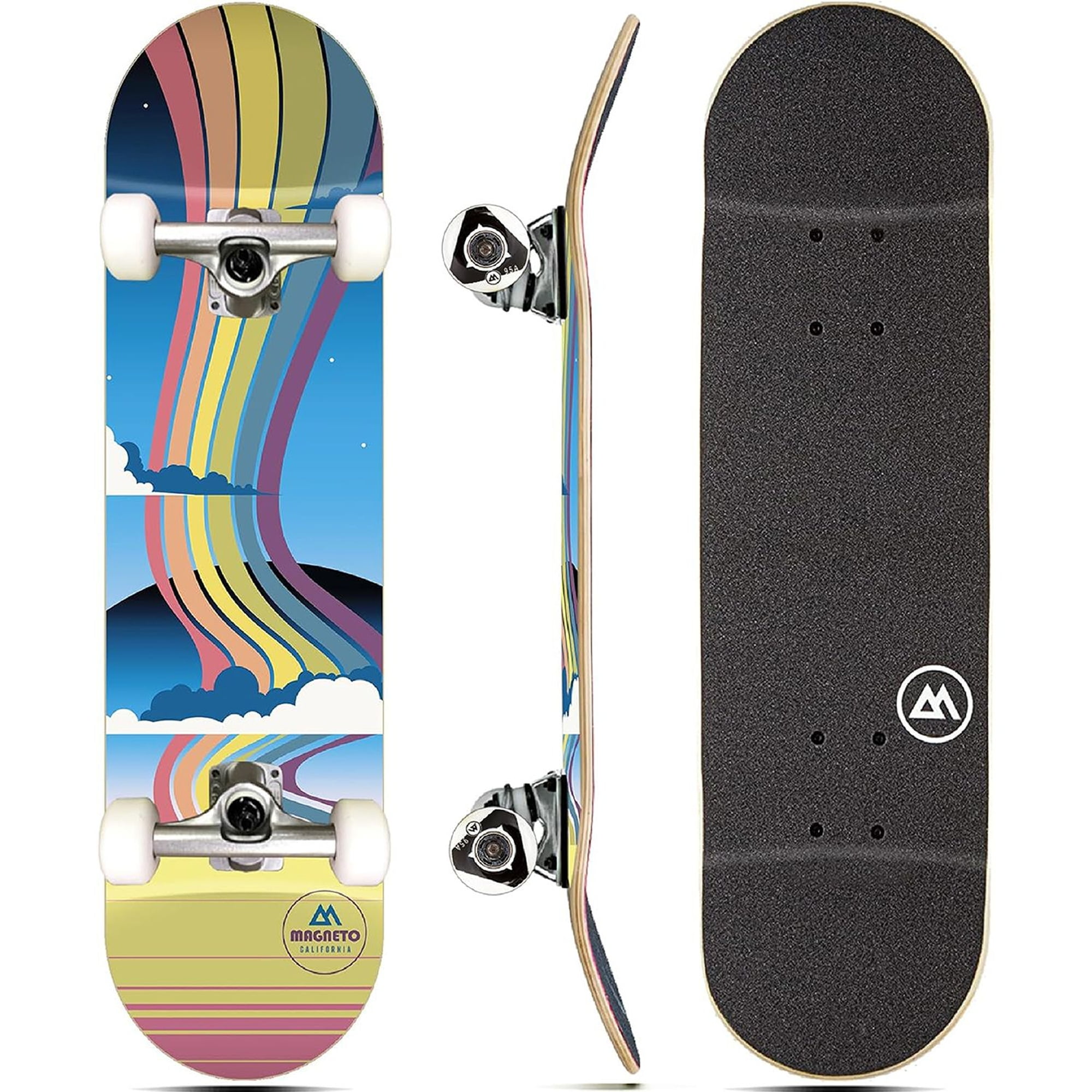 Magneto Maple Wood Complete Skateboard - Beginner Cruiser Skateboard ...