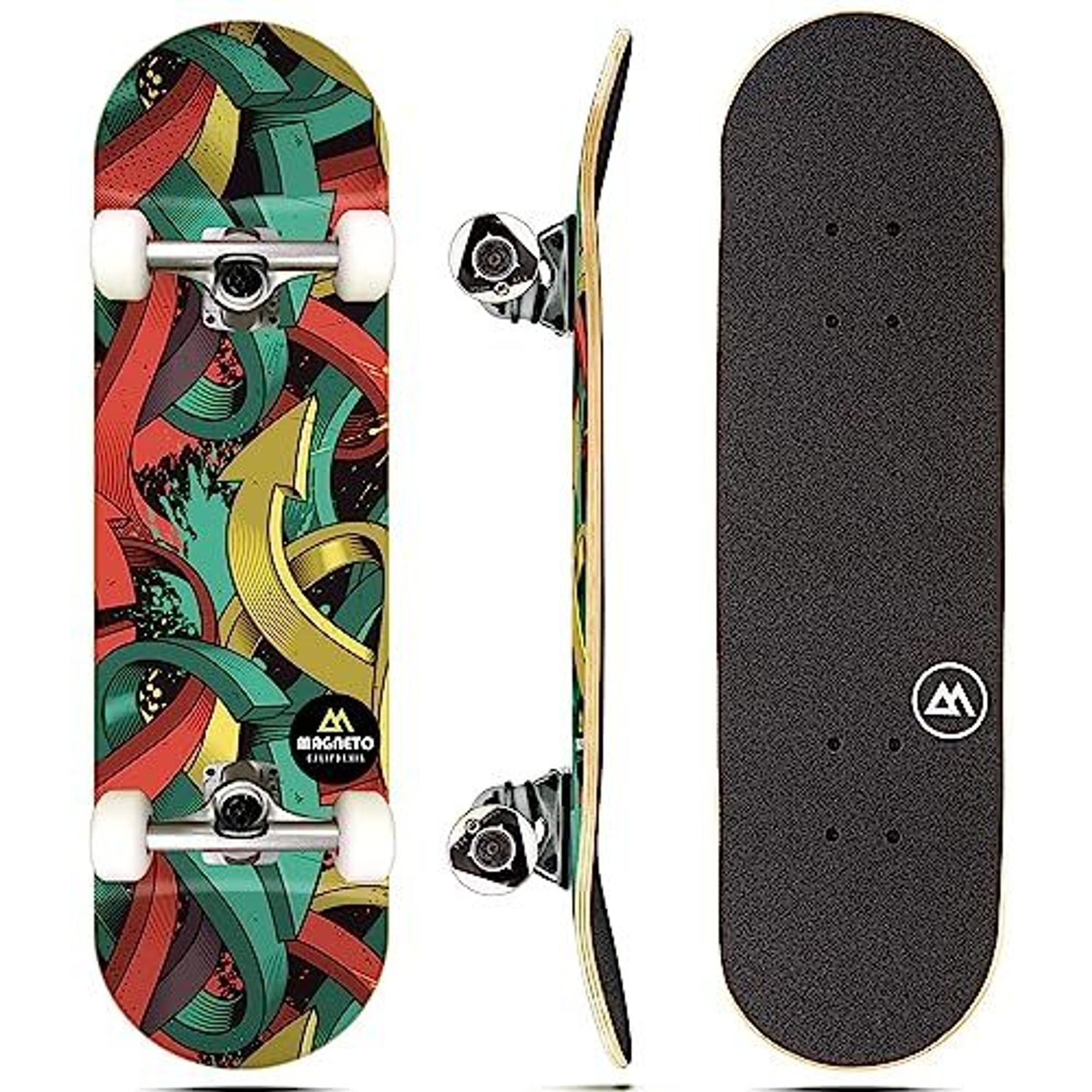 Magneto Complete Skateboard | Maple Wood | ABEC 5 Bearings | Double ...