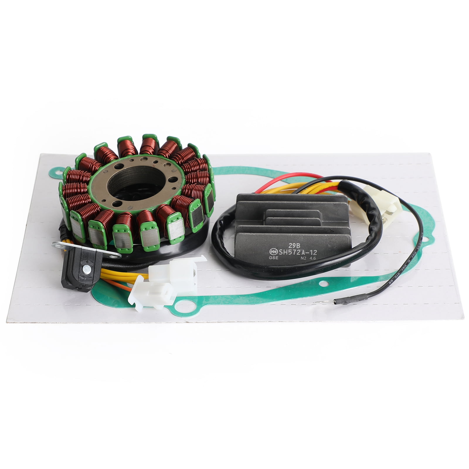 Magneto Stator+Voltage Rectifier+Gasket For Suzuki GN250 GN250E 1982 ...