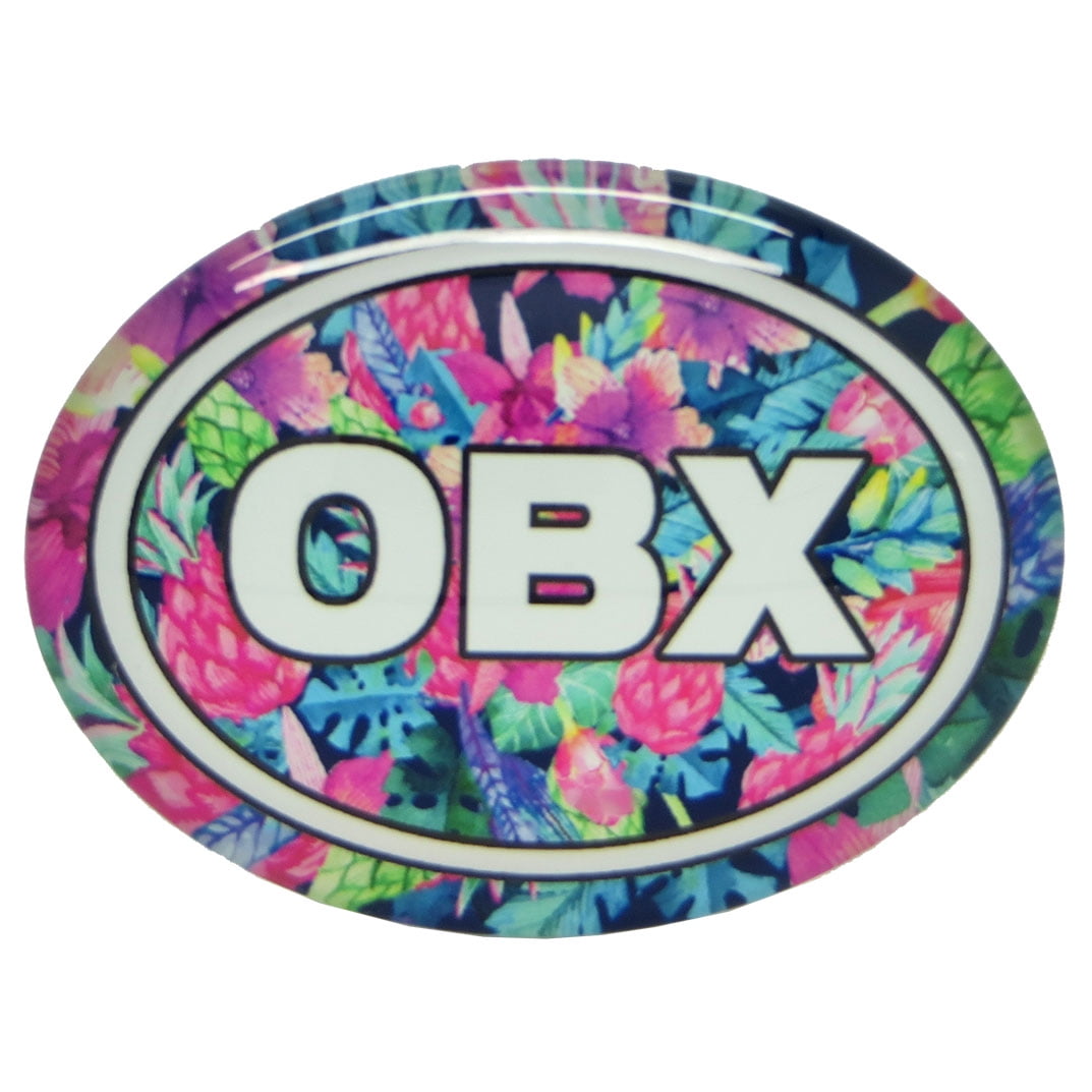 Magnets Glass 5cm Box 4 OBX Floral Oval Design Outer Banks NC - Walmart.com