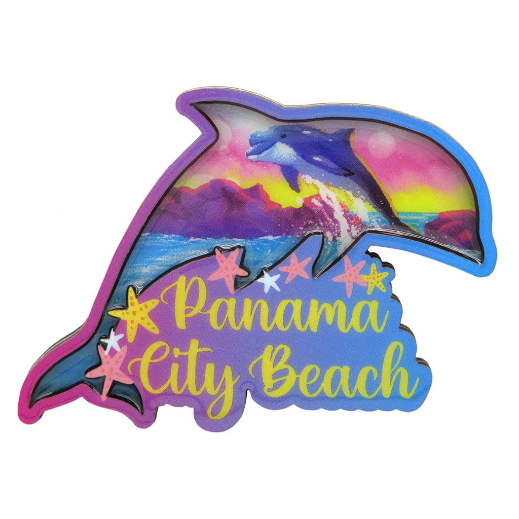 Magnets MDF 3D Magnet Dolphin scene in Silhouette Panama City Beach ...