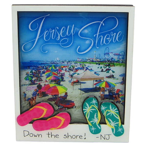 Magnets MDF 3D Magnet NJ Beach scene with Flip Flops Jersey Shore ...