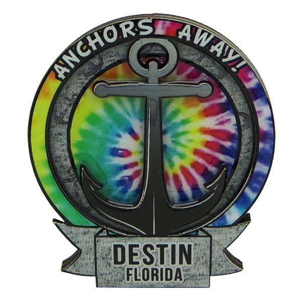 Magnets MDF 3D Magnet Tie Dye Anchor Anchors away Destin - Walmart.com