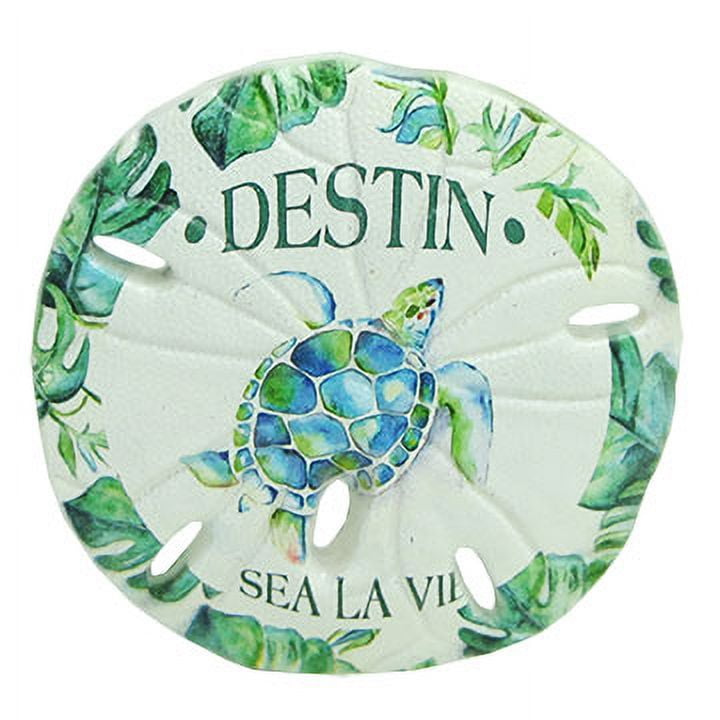 Magnets PR Sand Dol Shp Turtlewith tropical leaf border Destin ...