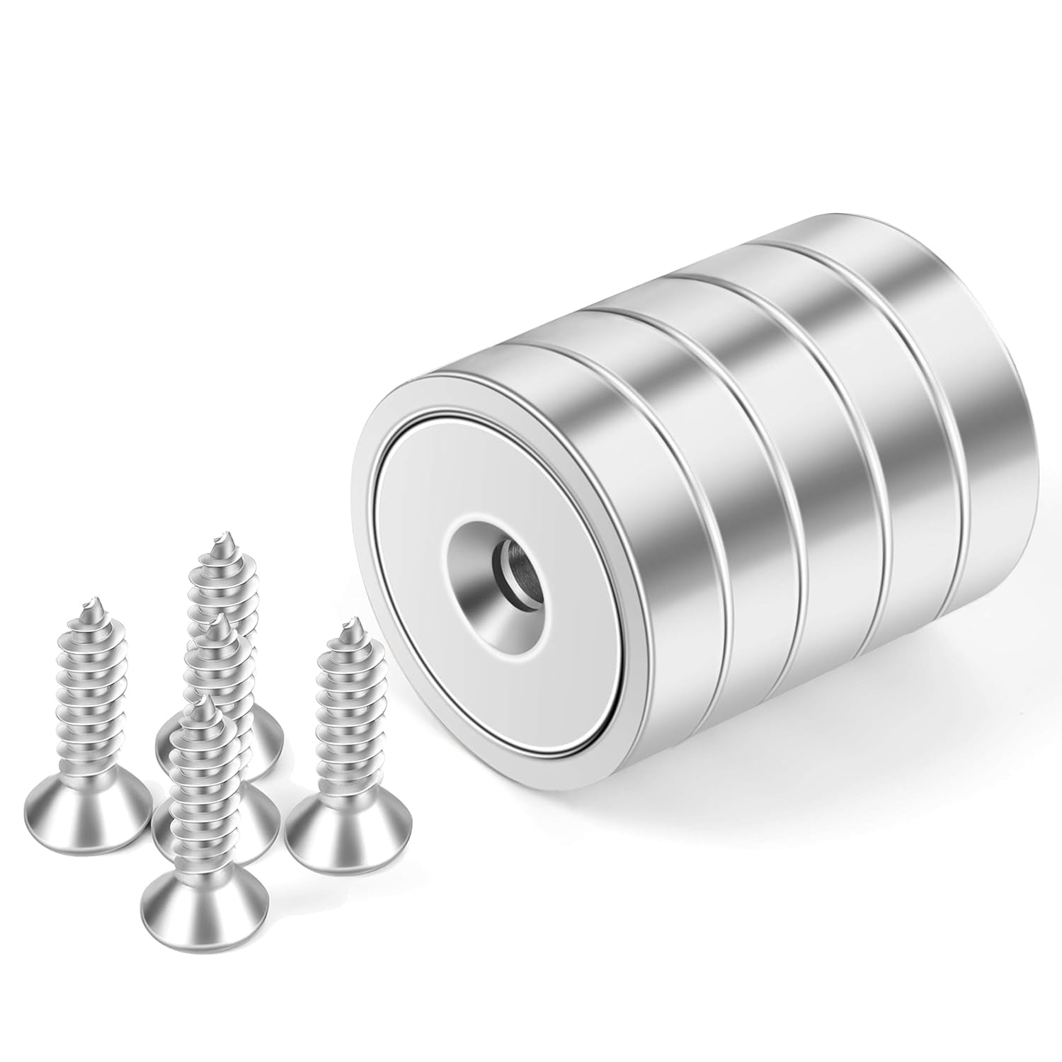 Magnets with Screws, 60lbs Strong Neodymium Disc Magnet with Holes in ...