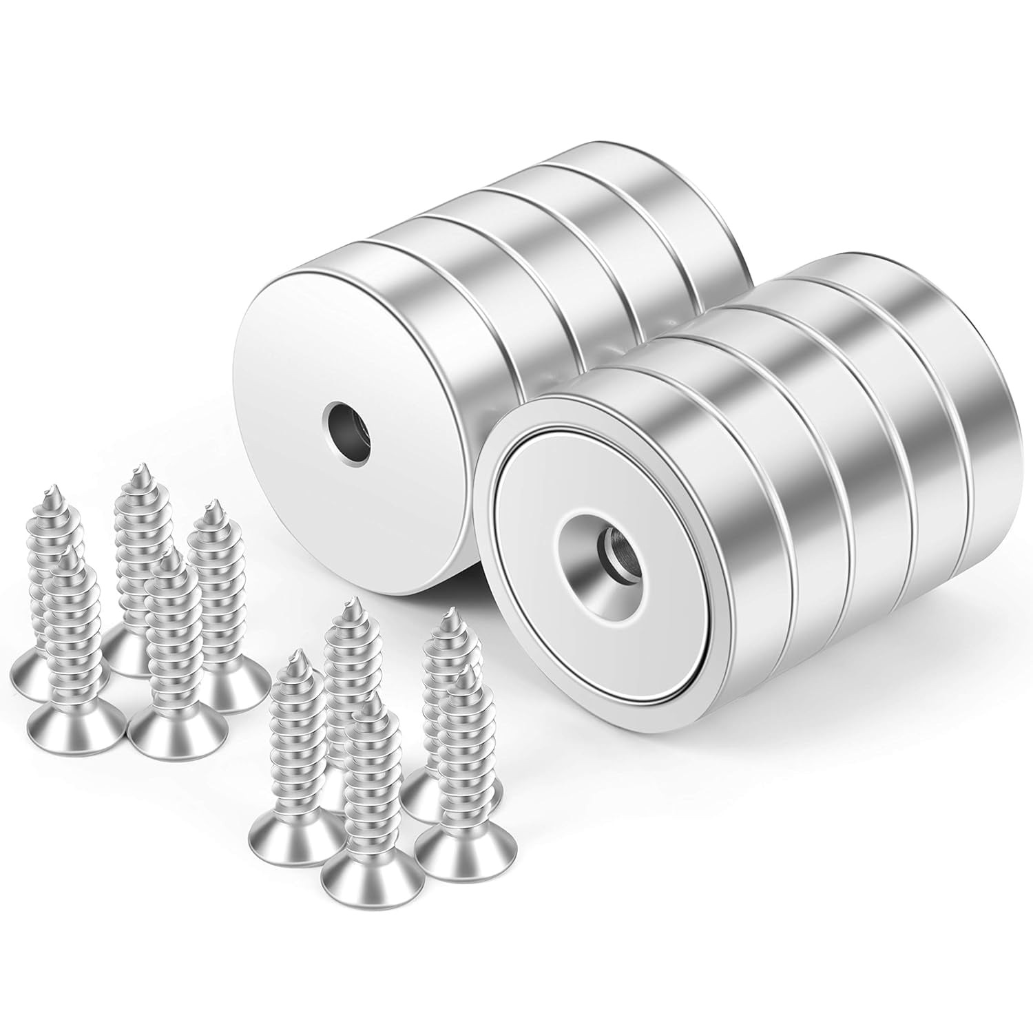 Magnets with Screws, 60lbs Strong Neodymium Disc Magnet with Holes in ...