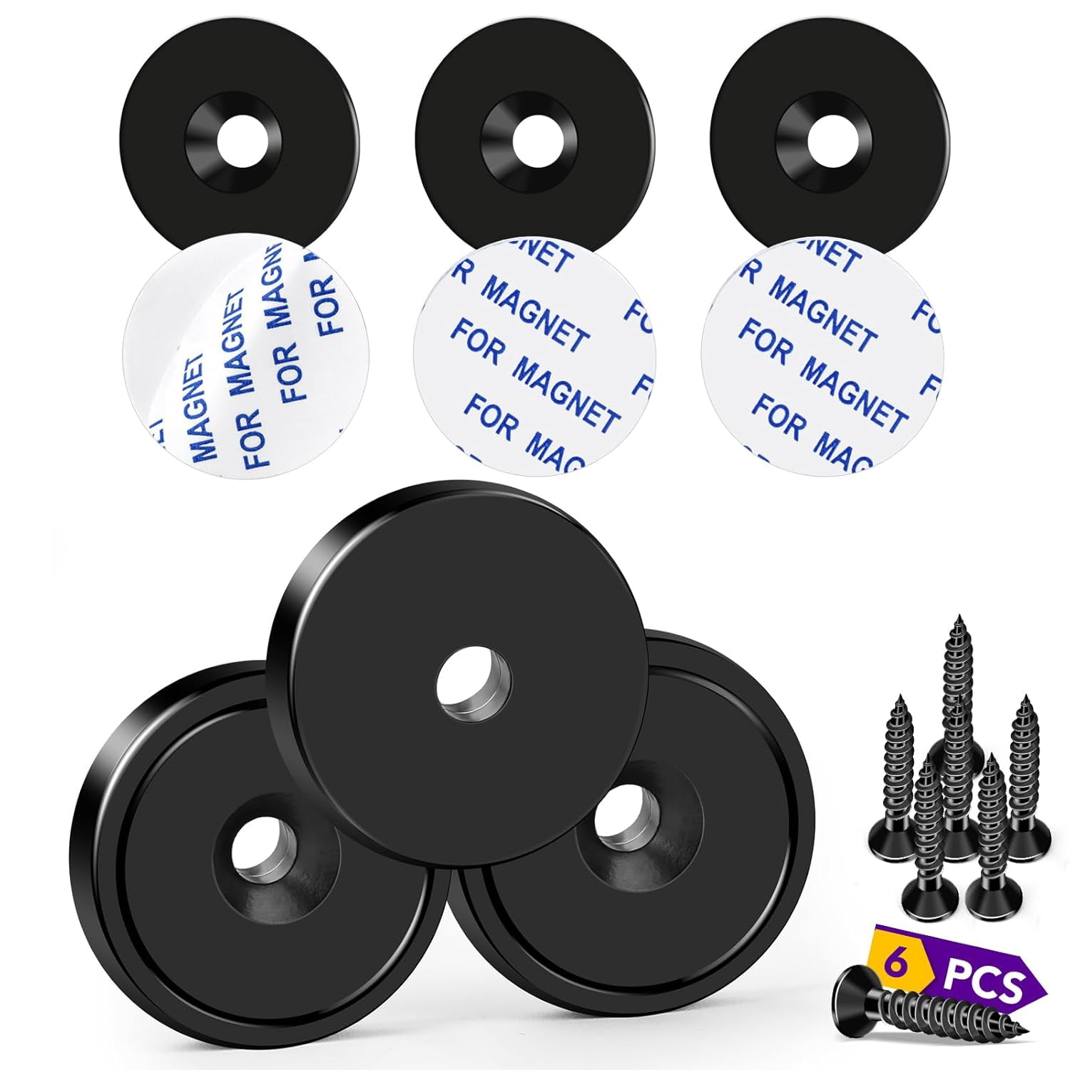 Magnets with Screws, 80Lbs Neodymium Magnets with Holes Strong Round ...