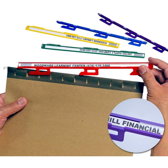 MagniFile Insertable Hanging File Folder Tabs. Indexes that Double The ...