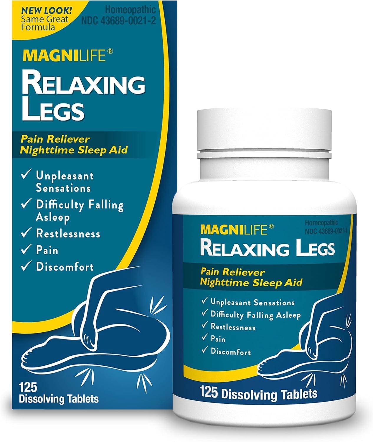 MagniLife Relaxing Legs Tablets, Sleep Aid and Restless Leg Relief, 125 ...