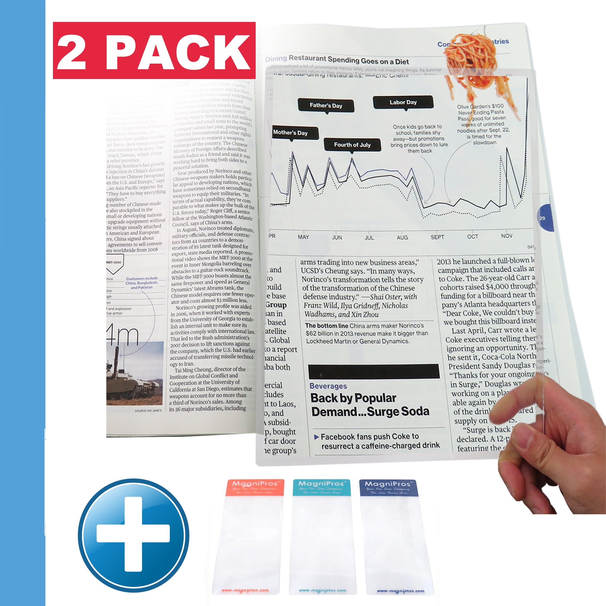 "MagniPros Large Full Page 3X Magnification Magnifier Sheet for Seniors ...