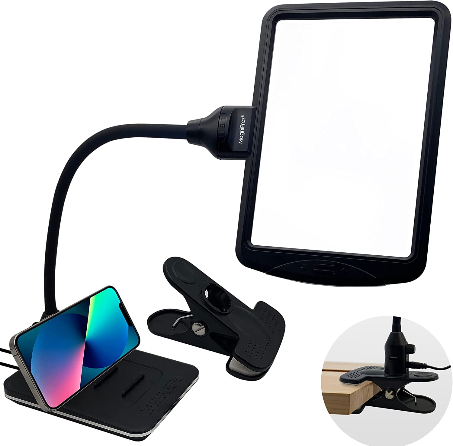 MagniPros 4X Magnifying Desk Lamp with Detachable Clamp, Magnifying ...