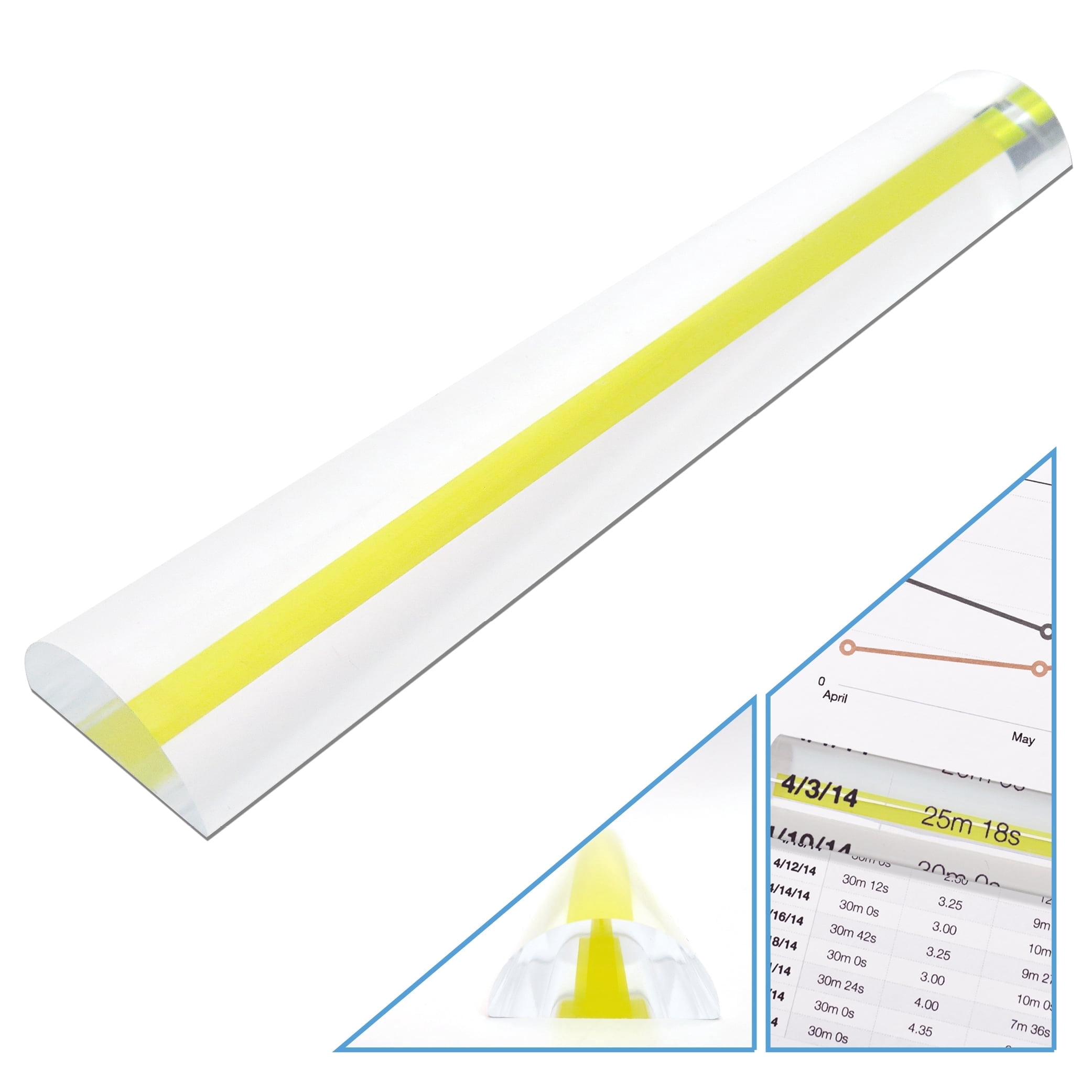 MagniPros 6" Acrylic Bar Magnifier(2x) with Yellow(Comfy for your eyes ...