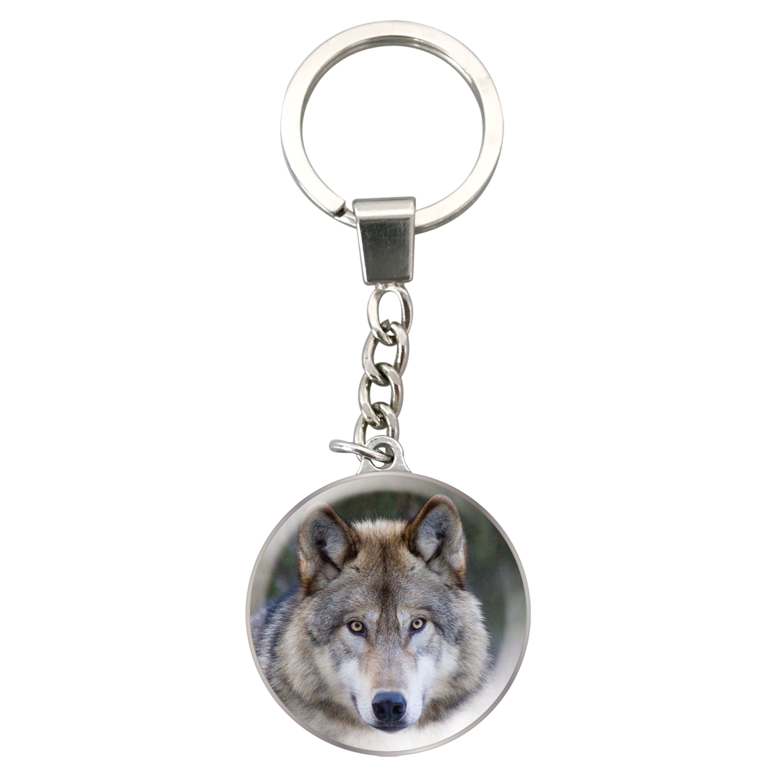 Magnidome Wolf Keychain from Deluxebase - Dome shaped Picture Key Ring ...