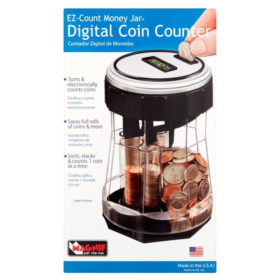 Magnif Ez-Count Money Jar Digital Coin Counter - Walmart.com
