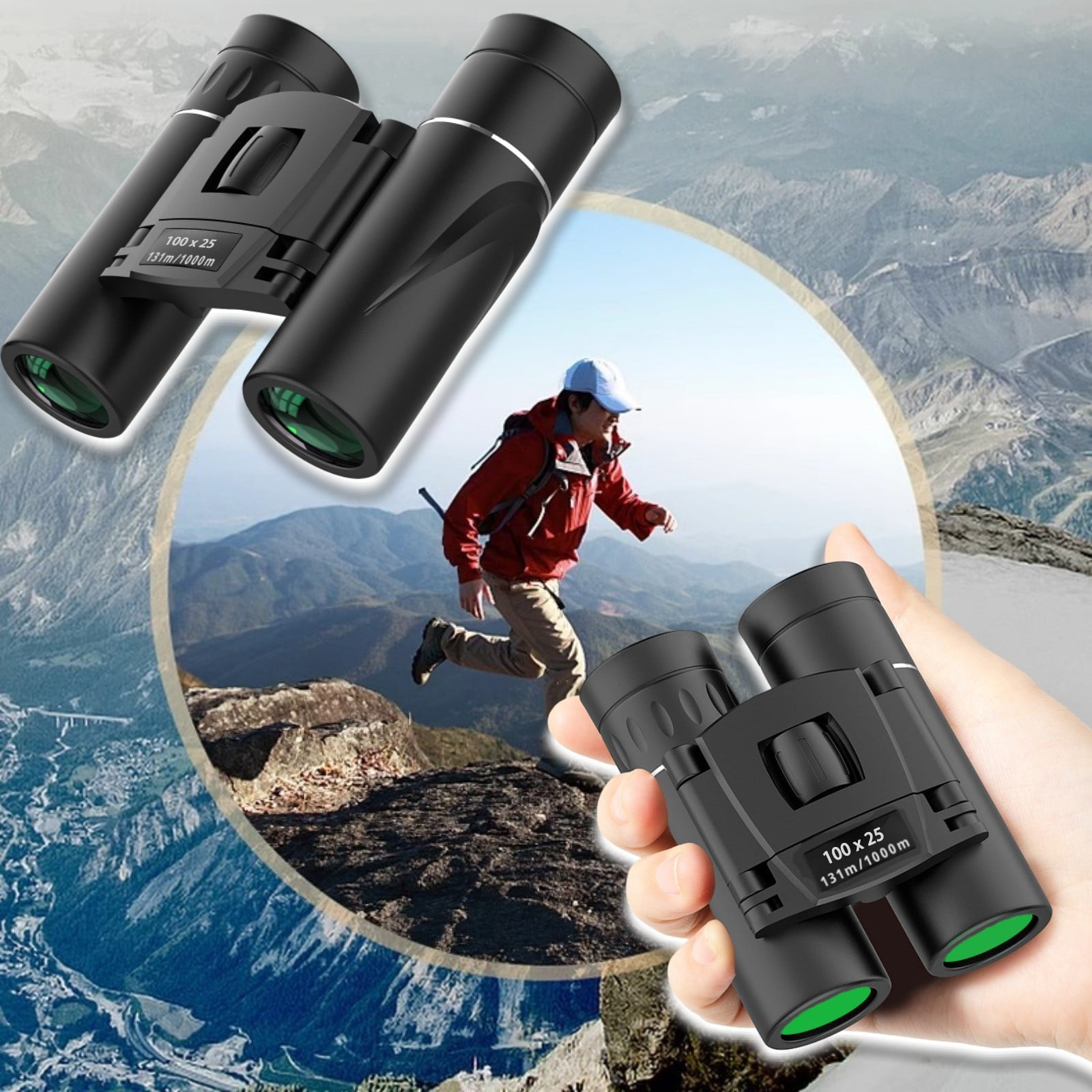Magnification 10X Binoculars High Definition Low- Night Vision Travel ...