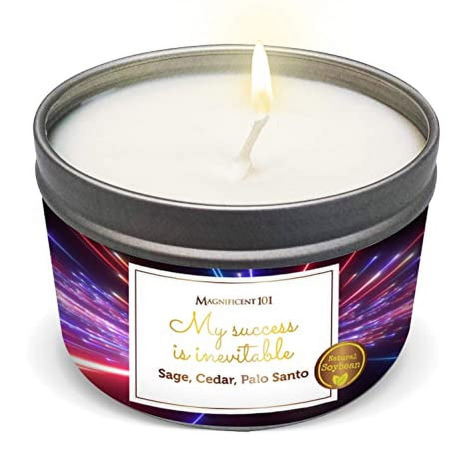 Magnificent 101 Long Lasting Natural Sage, Cedar & Palo Santo Smudge Candle | 6 Oz - 35 Hour ...