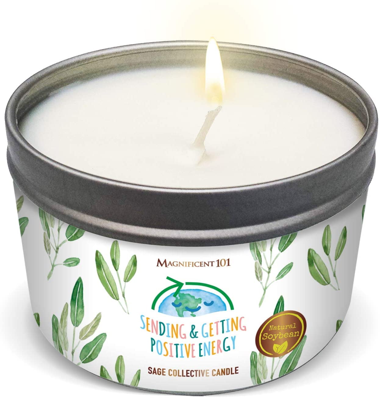 Magnificent 101 Long Lasting Sage Scented Collective Smudge Candle | 6 Oz - 35 Hour Burn ...