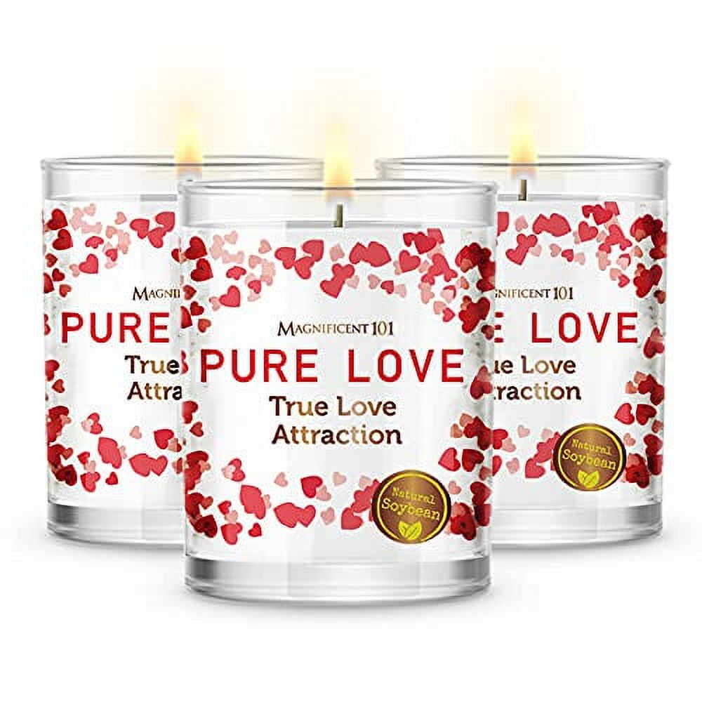 Magnificent 101 Long Lasting Set of 3 Pure Love Smudge Candles | 3.5 Oz ...