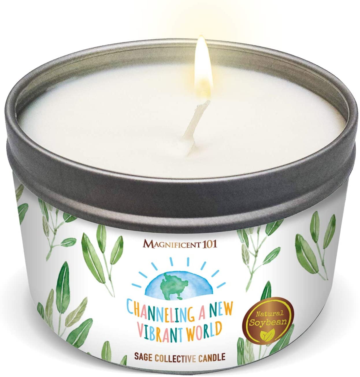 Magnificent 101 Pure White Sage 6 Oz Herbal Candle | Negative Energy ...