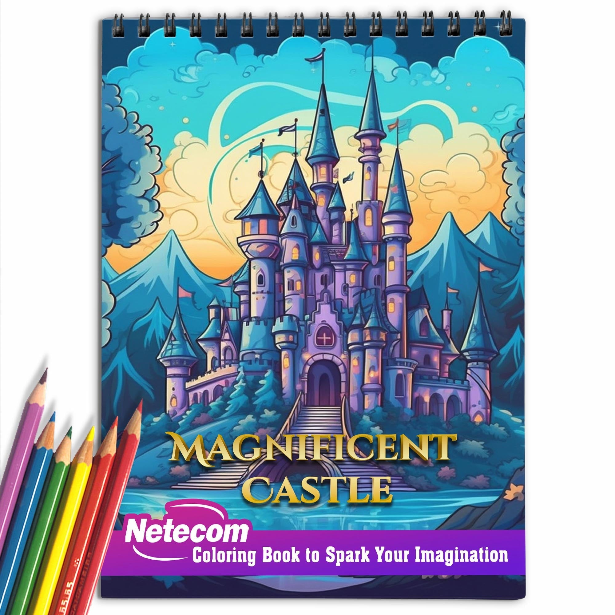 Magnificent Castle Spiral Bound Coloring Book: Dive into 30 Imaginative ...