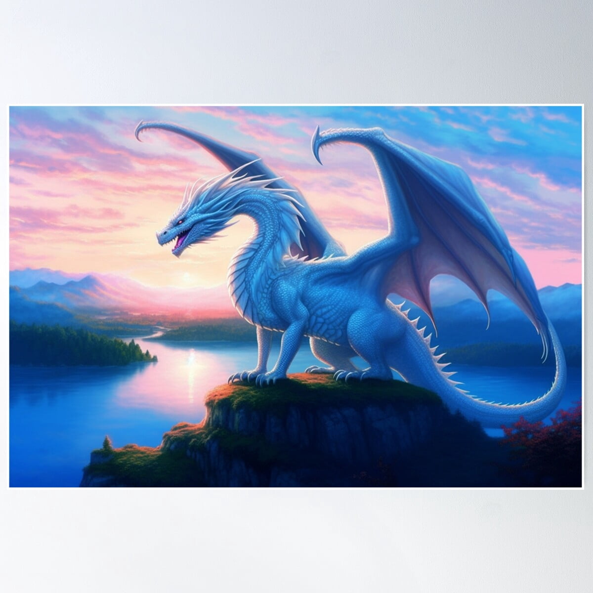 Magnificent Dragon Poster Wall Art, Modern Wall Decor For Living Room ...